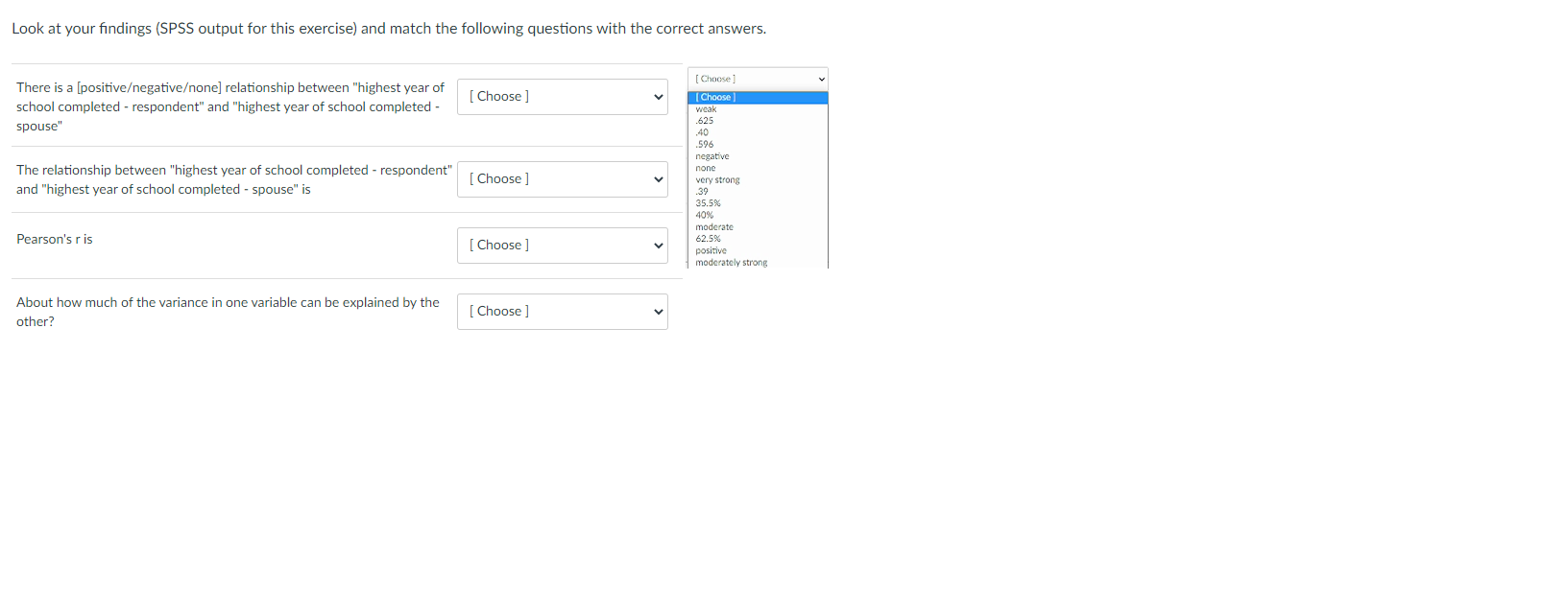 Solved Look at your findings (SPSS output for this exercise) | Chegg.com