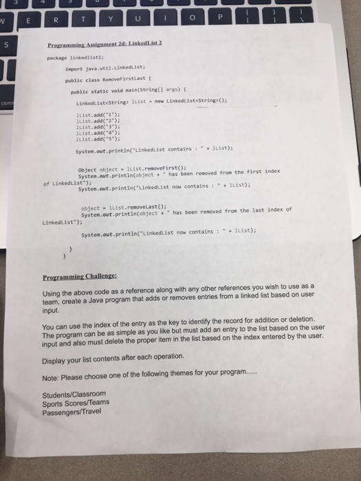 Solved package įİnkediíst1; isport java.util.Linkedlist | Chegg.com