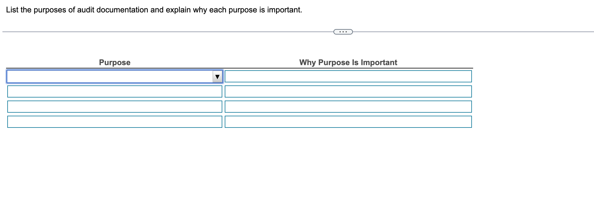 Solved List the purposes of audit documentation and | Chegg.com