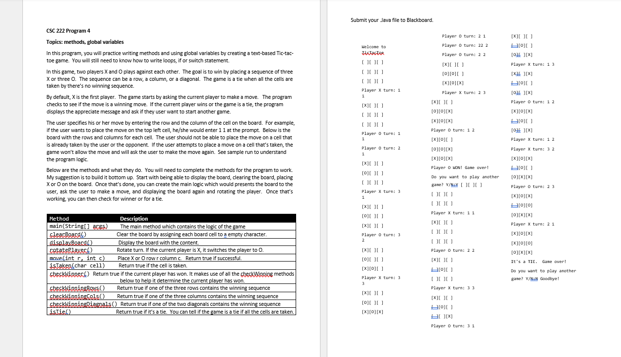 Solved Submit vour .Java file to Blackboard. CSC 222 Program | Chegg.com