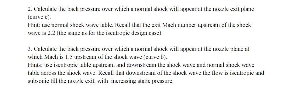 Solved 2. Calculate the back pressure over which a normal | Chegg.com