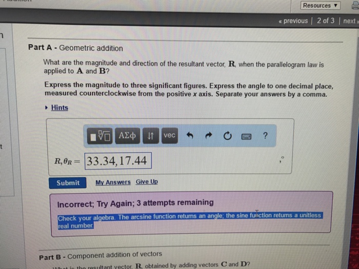 Solved Learning Goal: To use geometric and component | Chegg.com Solved Learning Goal: To use geometric and component | Chegg.com