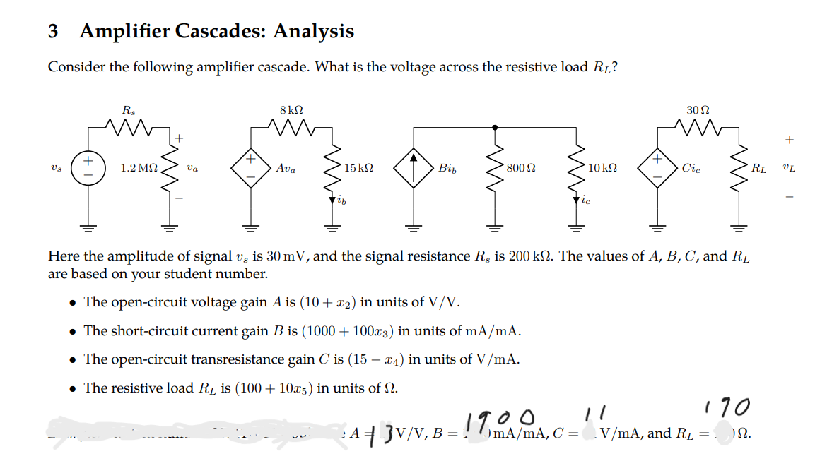 Solved 3 ﻿Amplifier Cascades: AnalysisConsider the following | Chegg.com