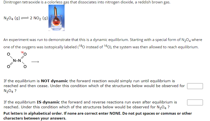 Solved N2O4( g)⇌2NO2( g An experiment was run to demonstrate | Chegg.com