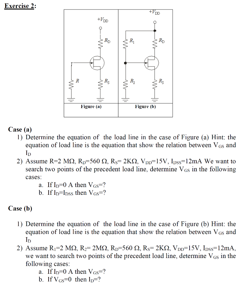 Solved Exercise 2: Case (a) 1) Determine the equation of the | Chegg.com