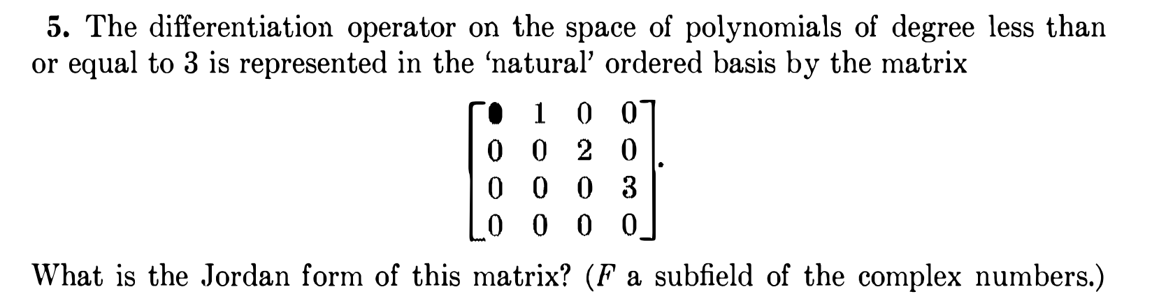 Solved 5. The differentiation operator on the space of | Chegg.com