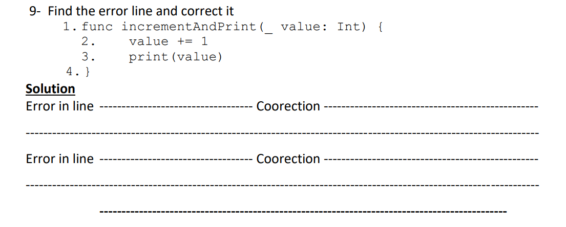 Solved 9- Find the error line and correct it 1. func | Chegg.com