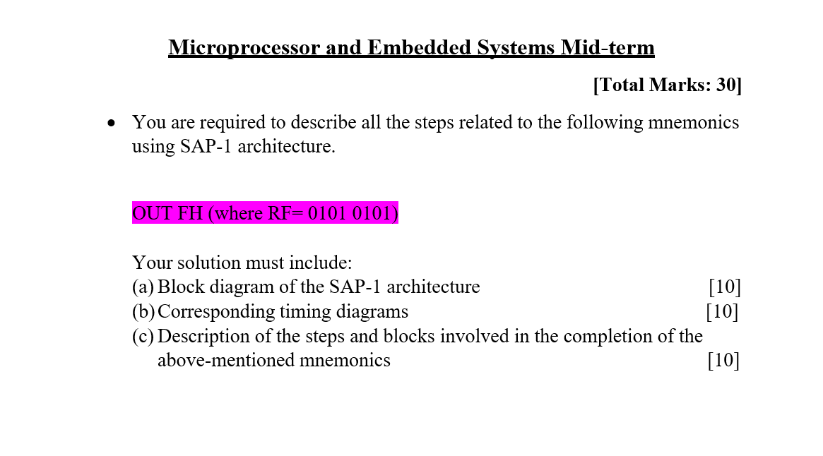 Microprocessor and Embedded Systems Mid-term [Total | Chegg.com