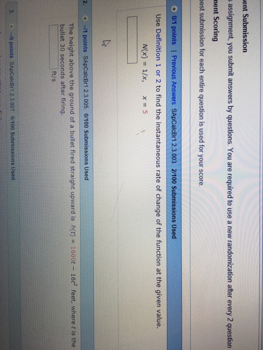 Solved ent Submission s assignment, you submit answers by | Chegg.com
