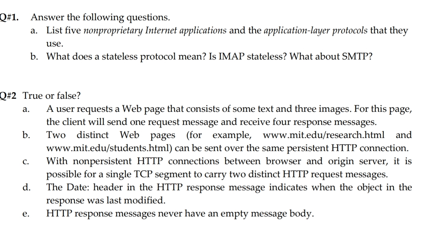 Solved Q\#1. Answer the following questions. a. List five | Chegg.com