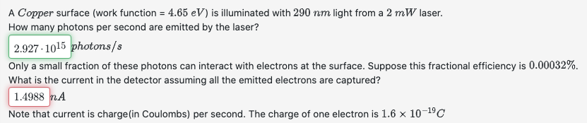 Solved A Copper surface (work function =4.65eV ) is | Chegg.com