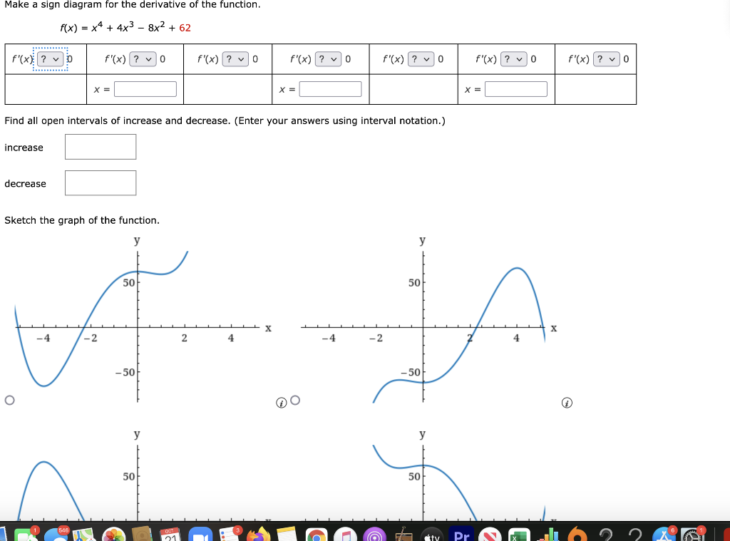 Solved Make a sign diagram for the derivative of the | Chegg.com