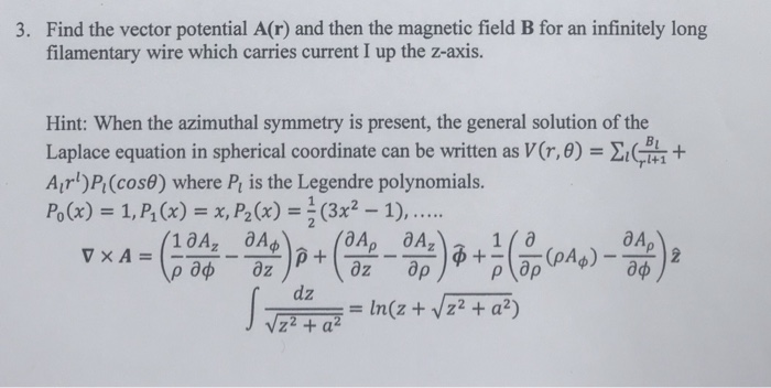 Solved Find the vector potential A(r) and then the magnetic | Chegg.com