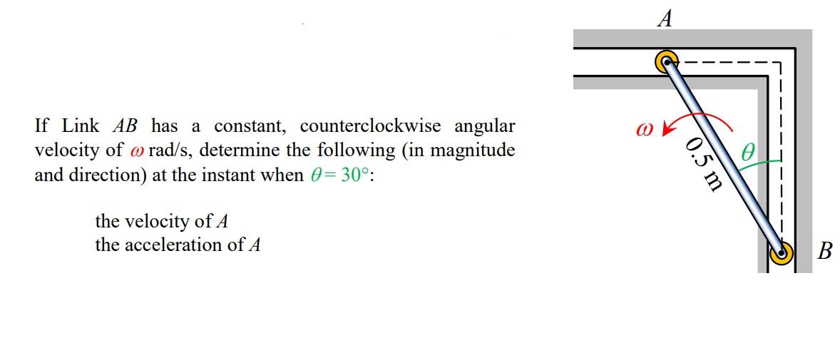 Solved A If Link AB has a constant, counterclockwise angular | Chegg.com