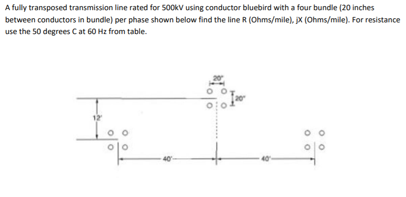 Solved A fully transposed transmission line rated for 500kV | Chegg.com