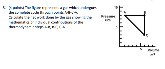 Solved 10 B 8. (4 points) The figure represents a gas which | Chegg.com