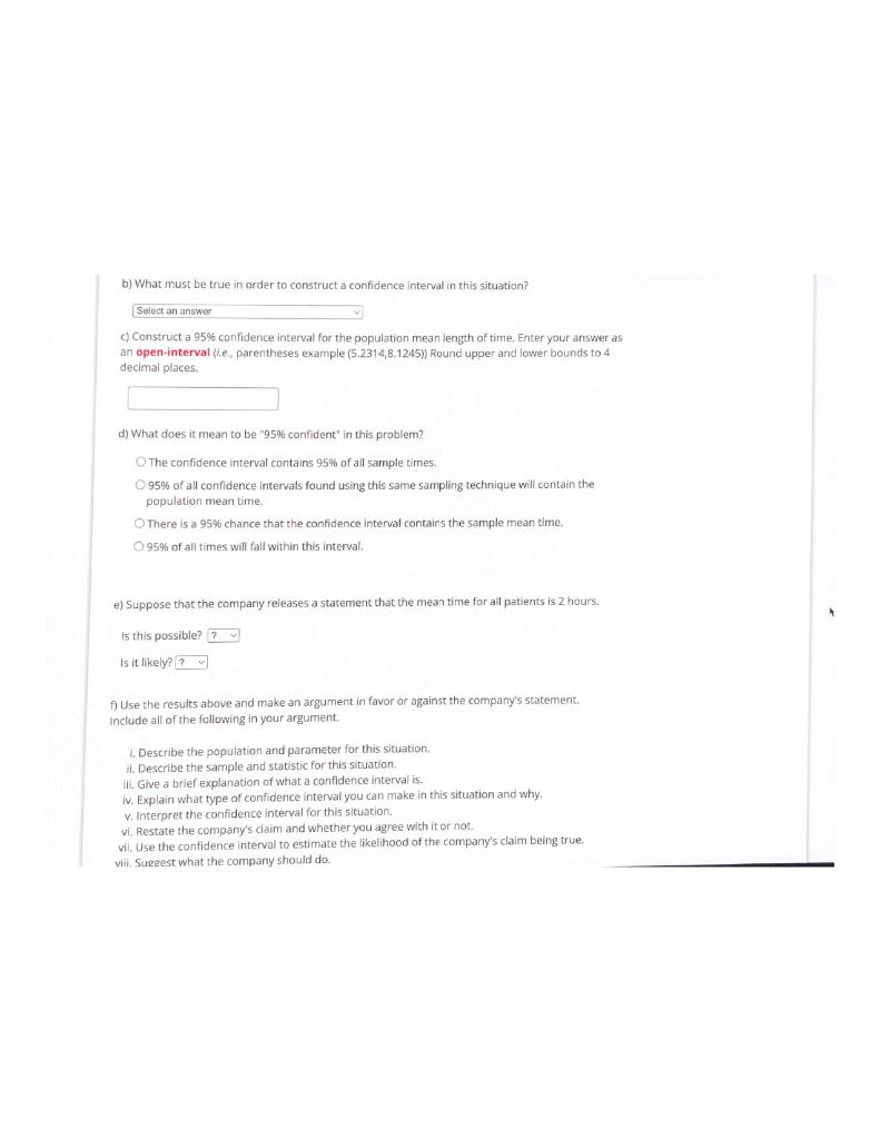 c) Construct a 95% confidence interval for the | Chegg.com