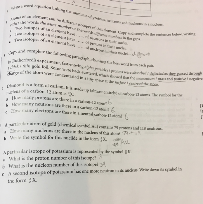 Solved Write a word equation linking the numbers of | Chegg.com