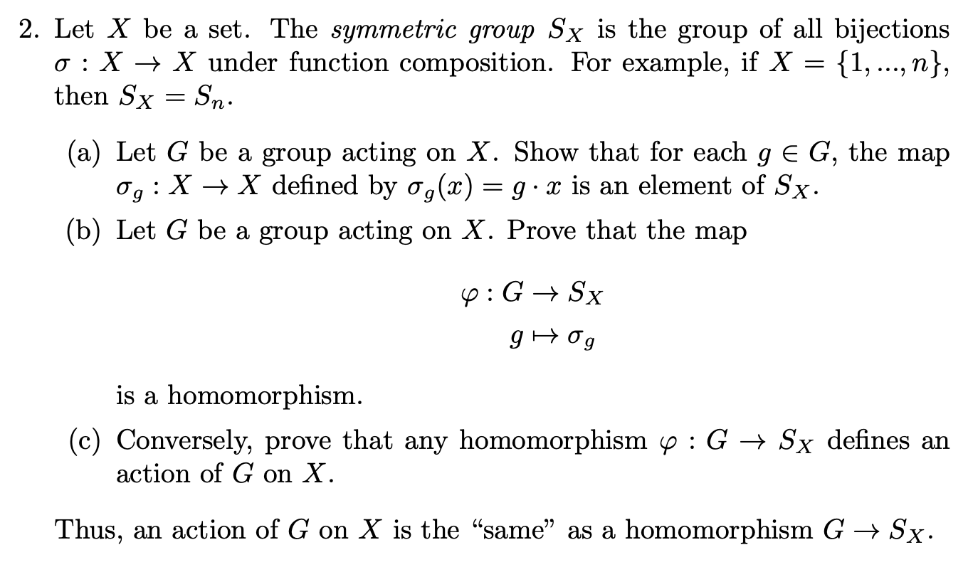 Solved 2. Let X be a set. The symmetric group Sy is the | Chegg.com