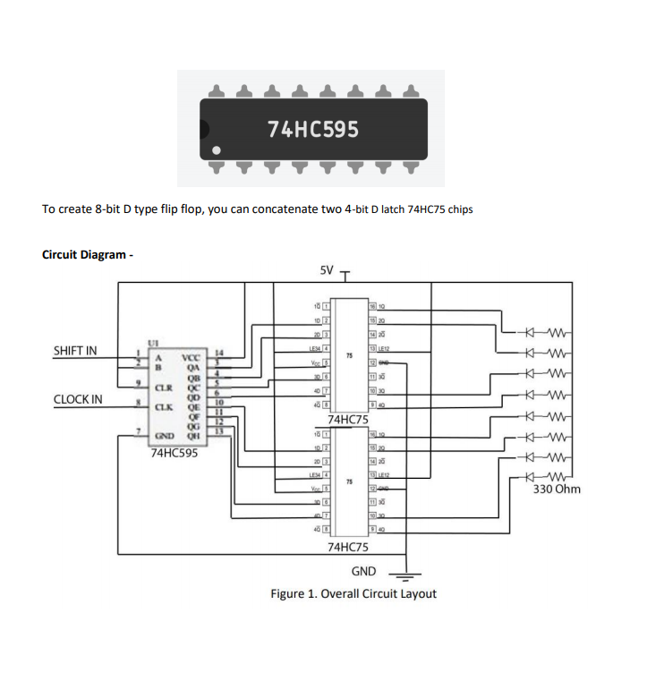 Solved 74HC595 To create 8-bit D type flip flop, you can | Chegg.com