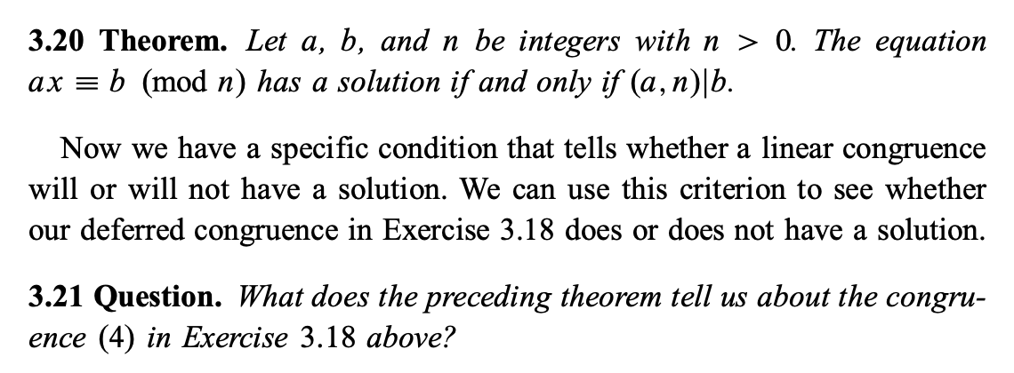Solved 3.20 Theorem. Let a,b, and n be integers with n>0. | Chegg.com