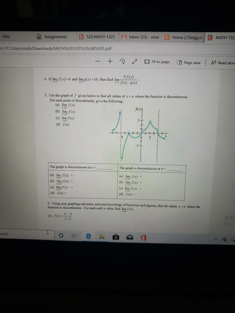 Solved O Files Assignments S20 MATH 1325 M Inbox (23) - smal | Chegg.com