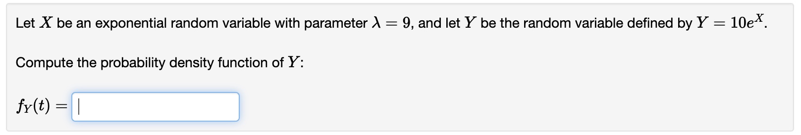 Solved Let x ﻿be an exponential random variable with | Chegg.com