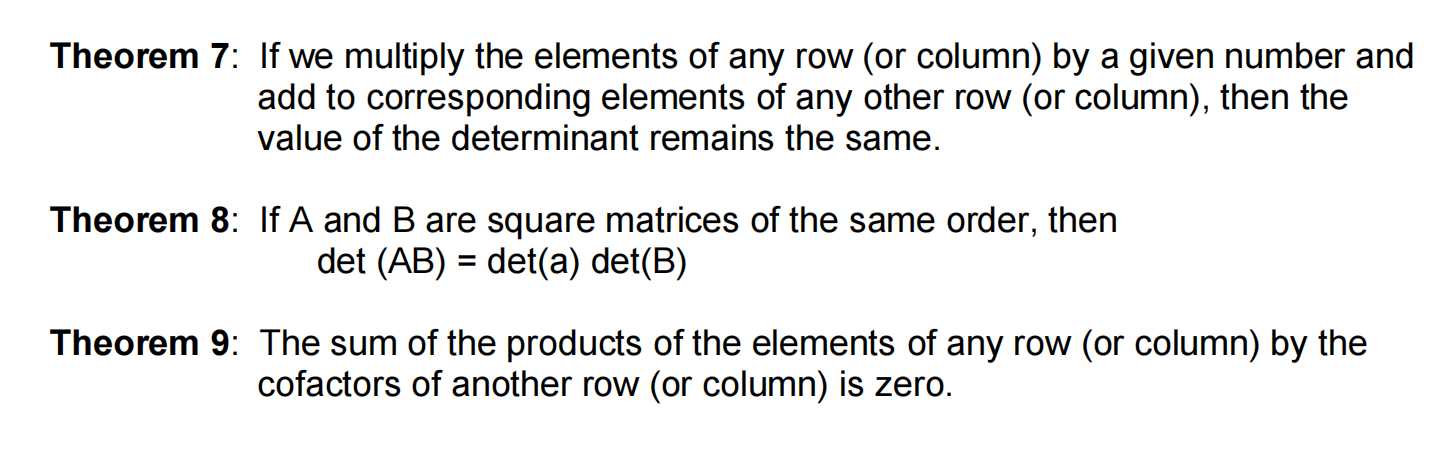 Solved Theorem 7: If we multiply the elements of any row (or | Chegg.com