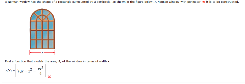 Solved A Norman window has the shape of a rectangle | Chegg.com