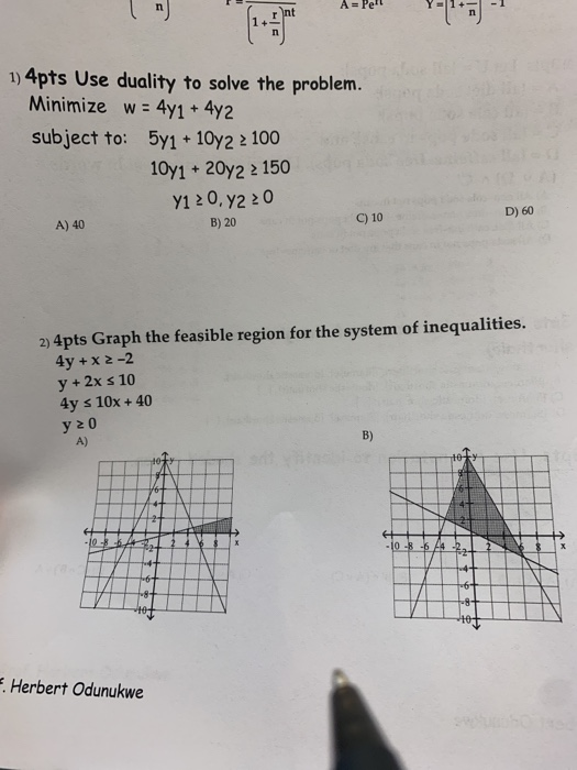 Solved 1+5 1) 4pts Use duality to solve the problem Minimize | Chegg.com