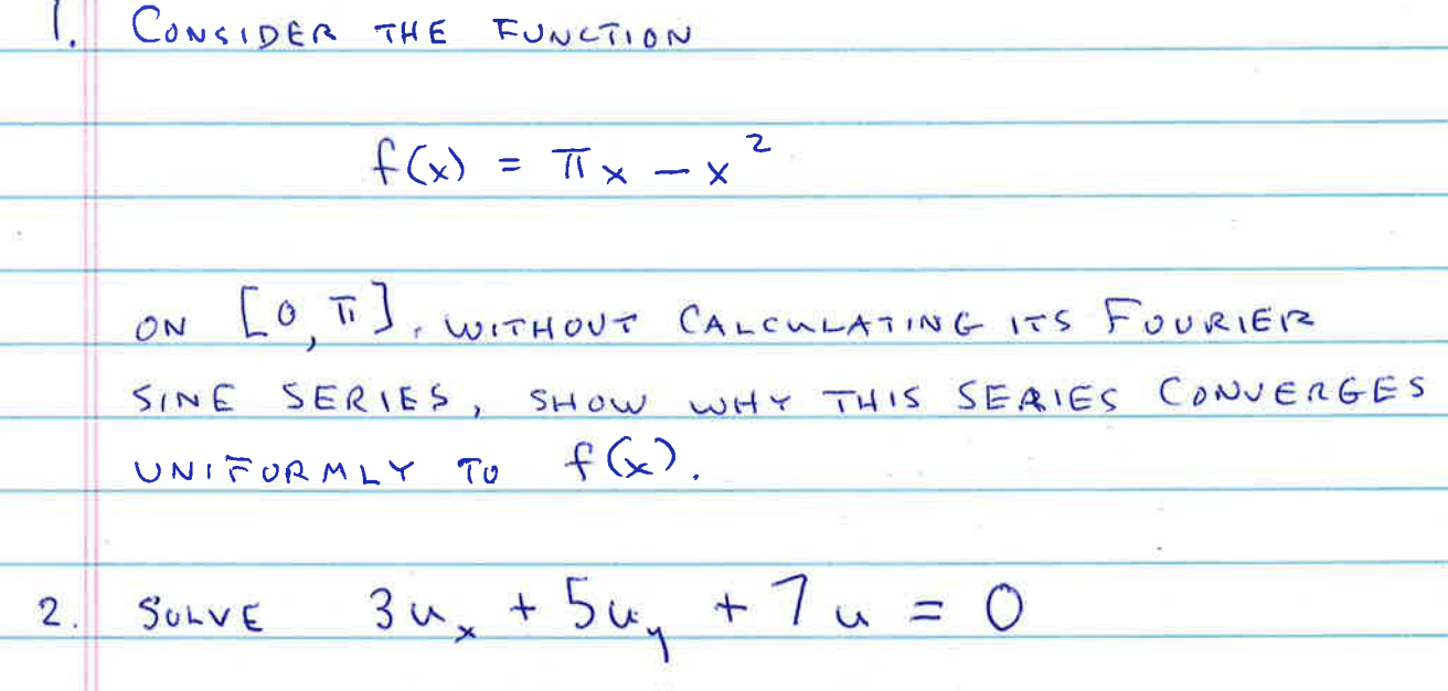Solved 1. Consider the function f(x)=πx−x2 ON [0,π], WITHOUT | Chegg.com