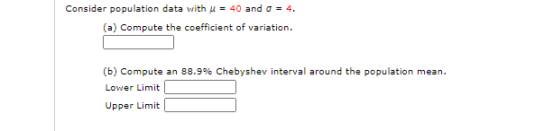 Solved Consider population data with u = 40 and 0 = 4. (a) | Chegg.com