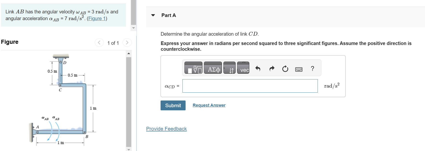 Solved Link AB ﻿has the angular velocity ωAB=3rads | Chegg.com