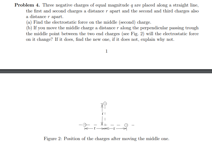 Solved Problem 4. ﻿Three negative charges of equal magnitude | Chegg.com