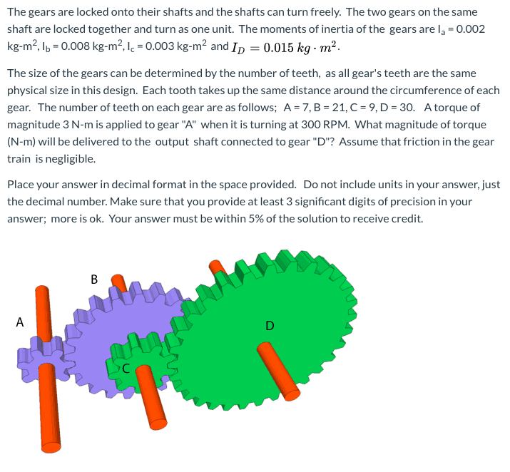 Solved The gears are locked onto their shafts and the shafts | Chegg.com