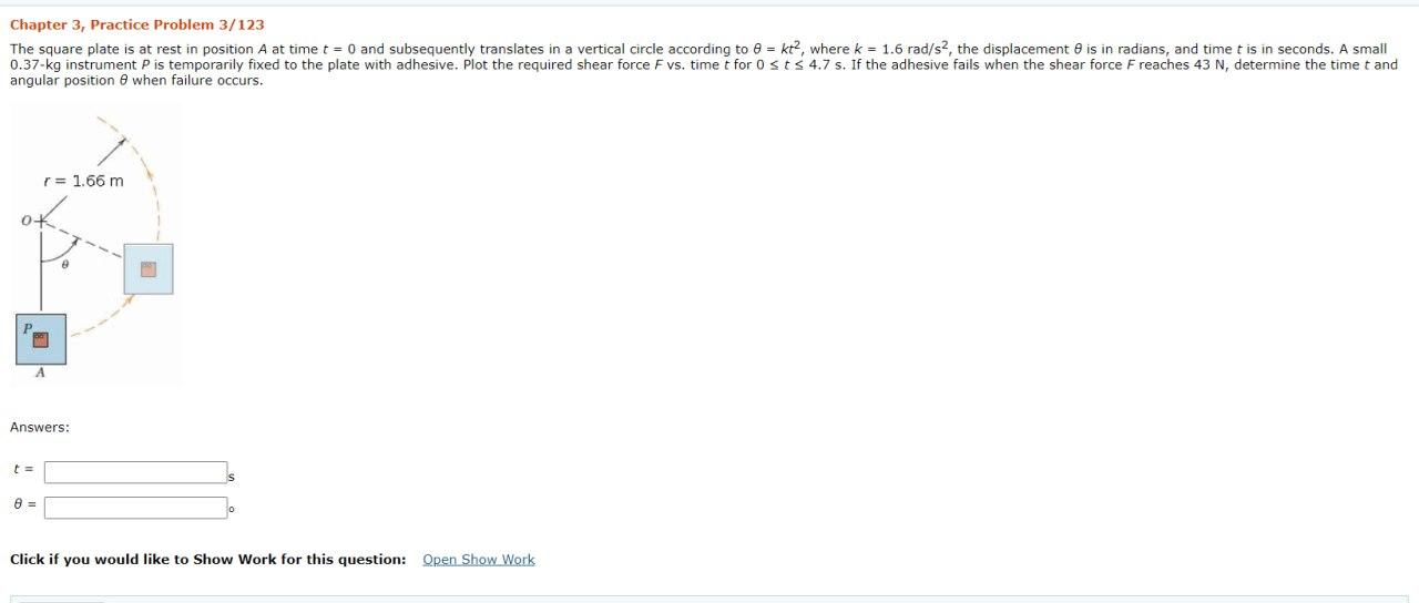 Solved Chapter 3, Practice Problem 3/123 The square plate is | Chegg.com