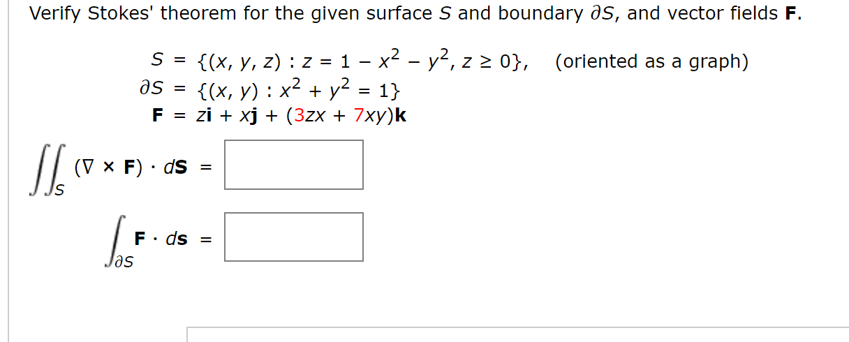 Solved Verify Stokes' theorem for the given surface S and | Chegg.com
