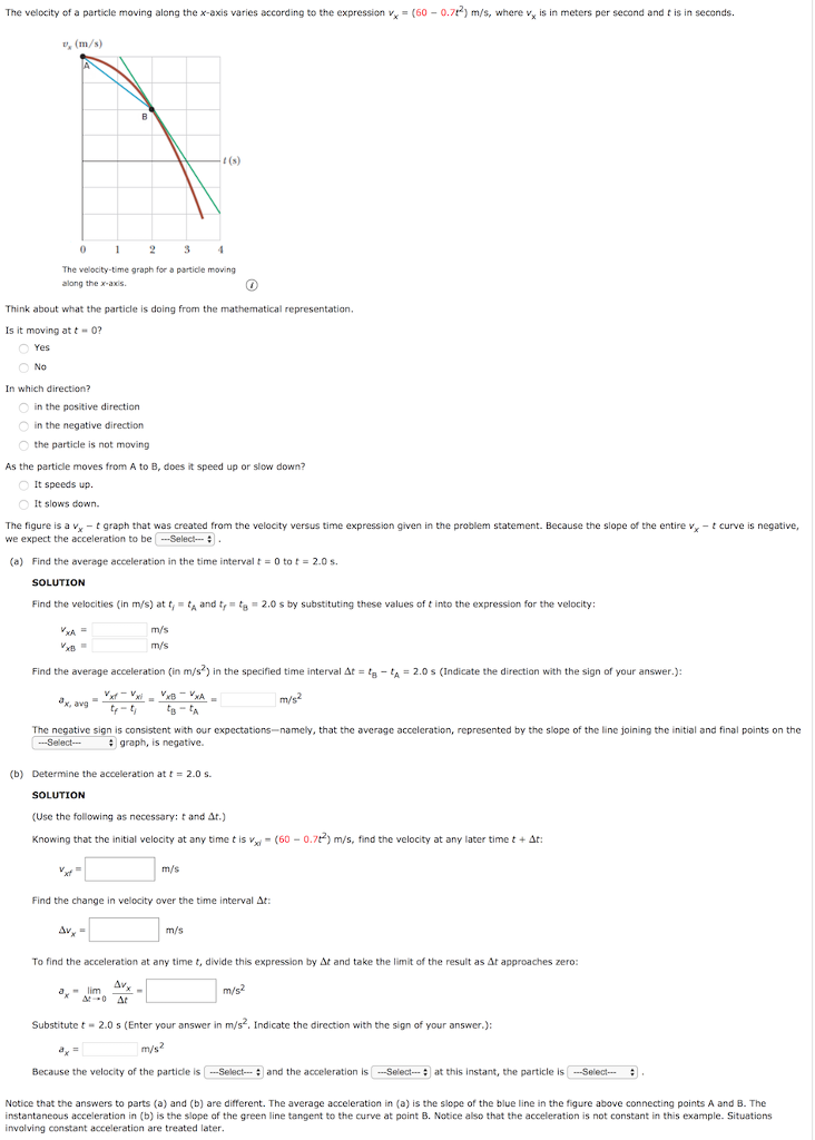 Solved The velocity of a particle moving along the x-axis | Chegg.com