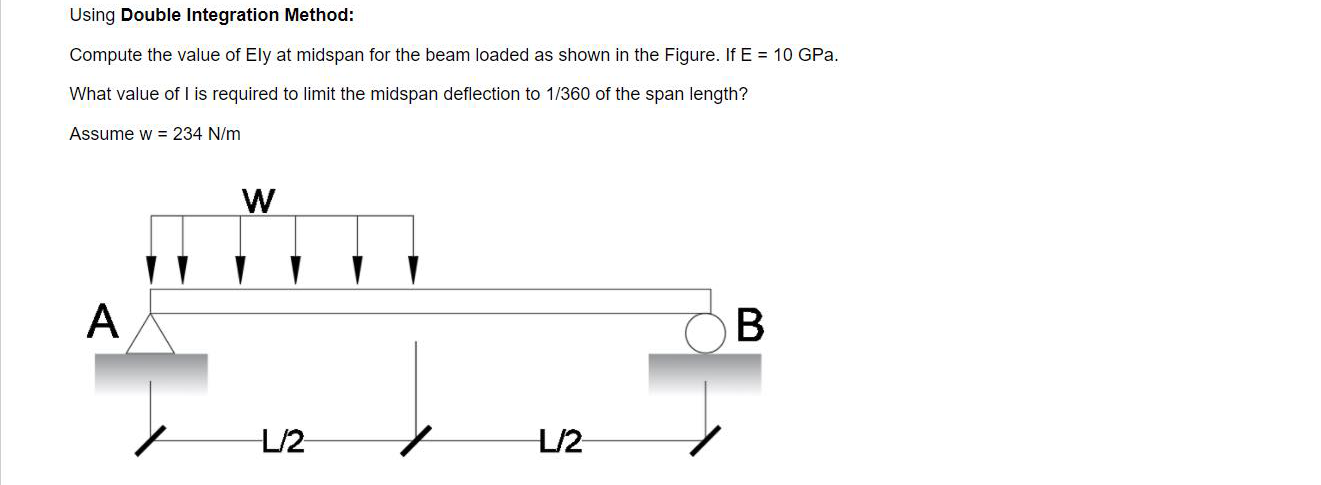 Solved Using Double Integration Method: Compute the value of | Chegg.com