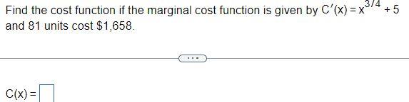 Solved Find the cost function if the marginal cost function | Chegg.com