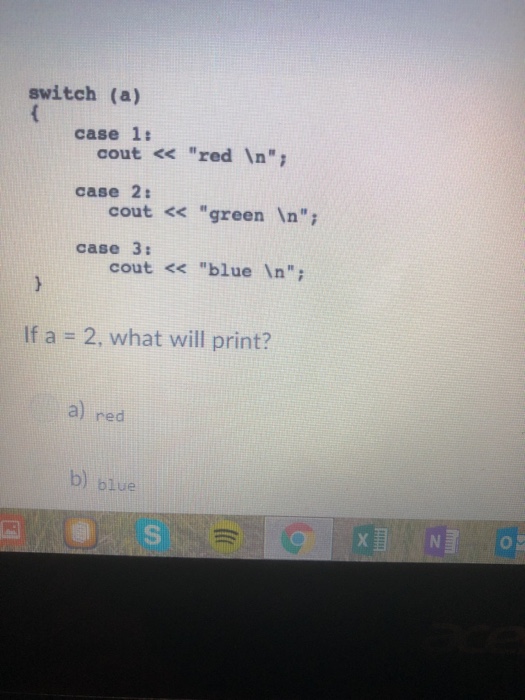 Solved switch (a) case 1: cout