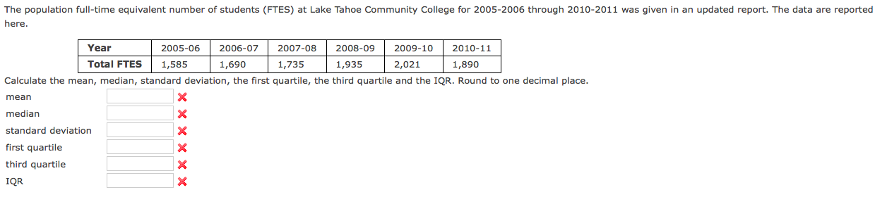 Solved The population full-time equivalent number of | Chegg.com