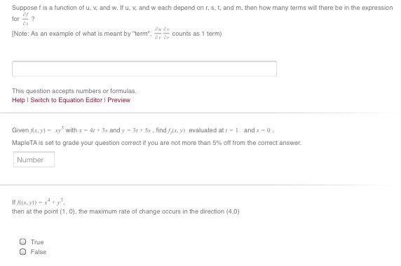 Solved Suppose f is a function of u, v. and w. If u, v and w | Chegg.com