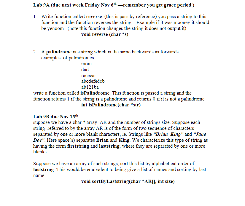Solved Lab 9A (due next week Friday Nov 6th-remember you get | Chegg.com