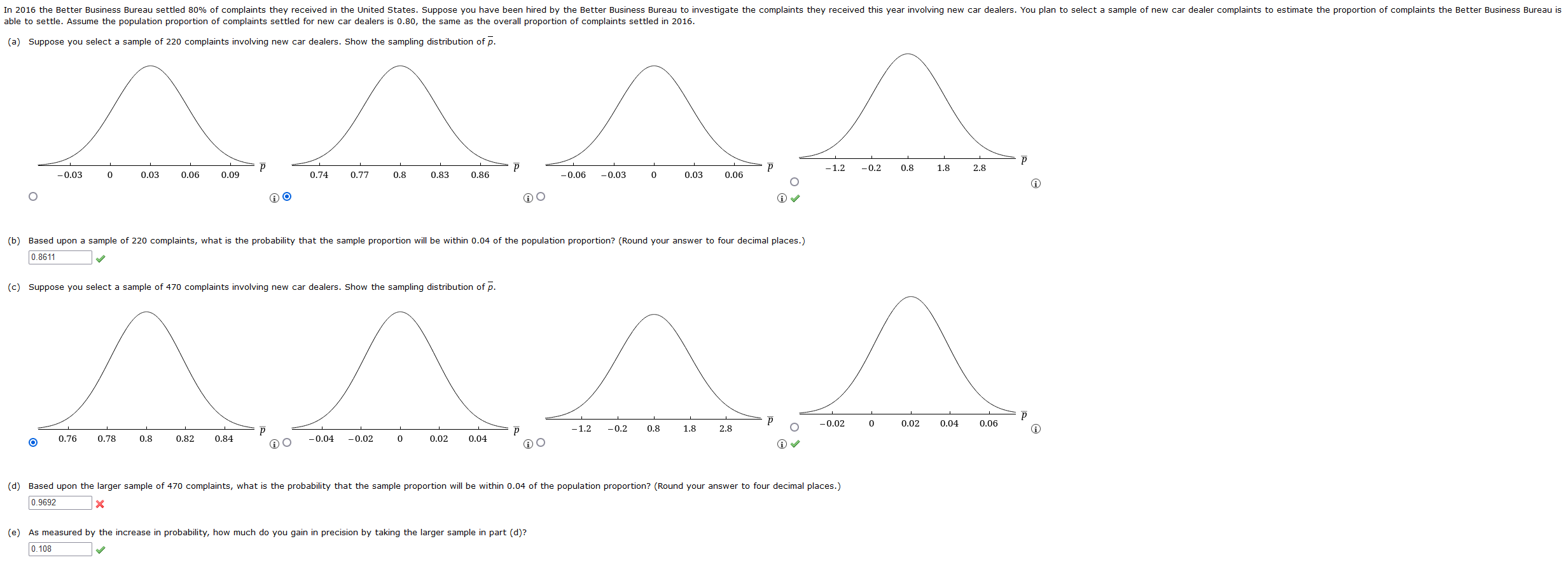 Solved (c) Suppose vou select a sample of 470 complaints | Chegg.com