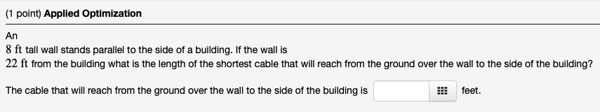 Solved (1 point) Applied Optimization You need to construct | Chegg.com
