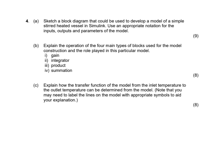 4. (a) Sketch a block diagram that could be used to | Chegg.com