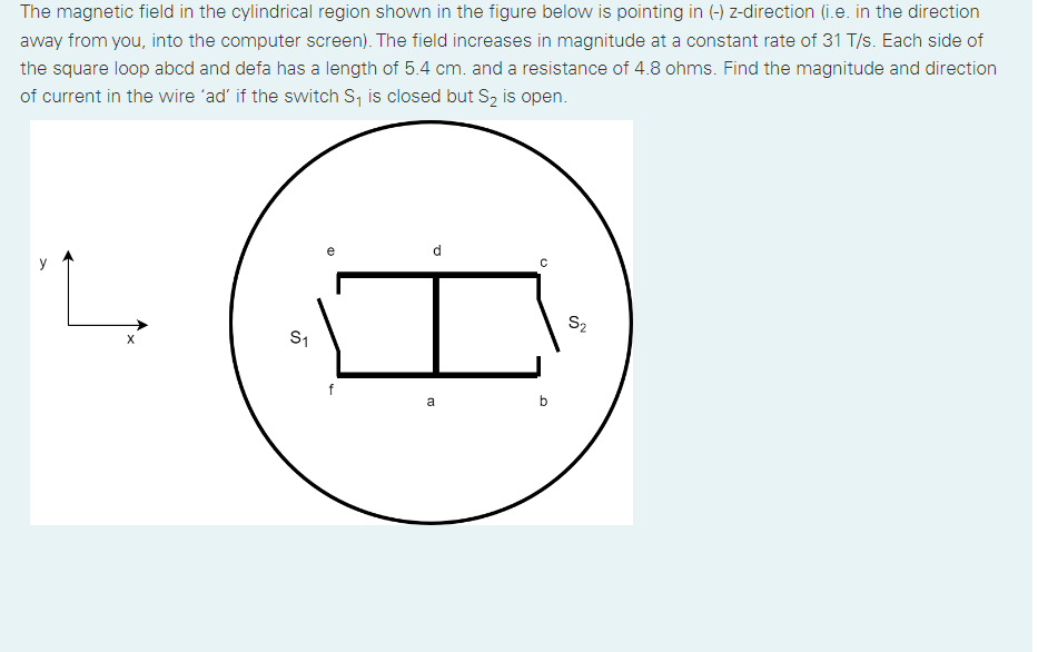 Solved The magnetic field in the cylindrical region shown in | Chegg.com