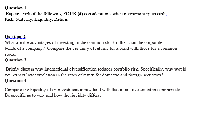 Solved Question 1 Explain each of the following FOUR (4) | Chegg.com