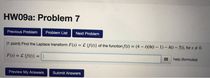 Solved HW09a: Problem7 Previous Problem Problem List Next | Chegg.com